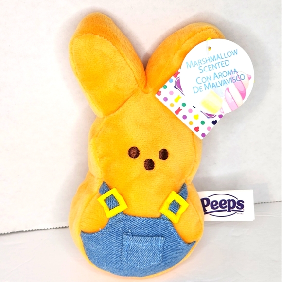 Peeps | Toys | Peeps Scented Mini Orange Peep Bunny In Jean Overalls Nwt | Poshmark